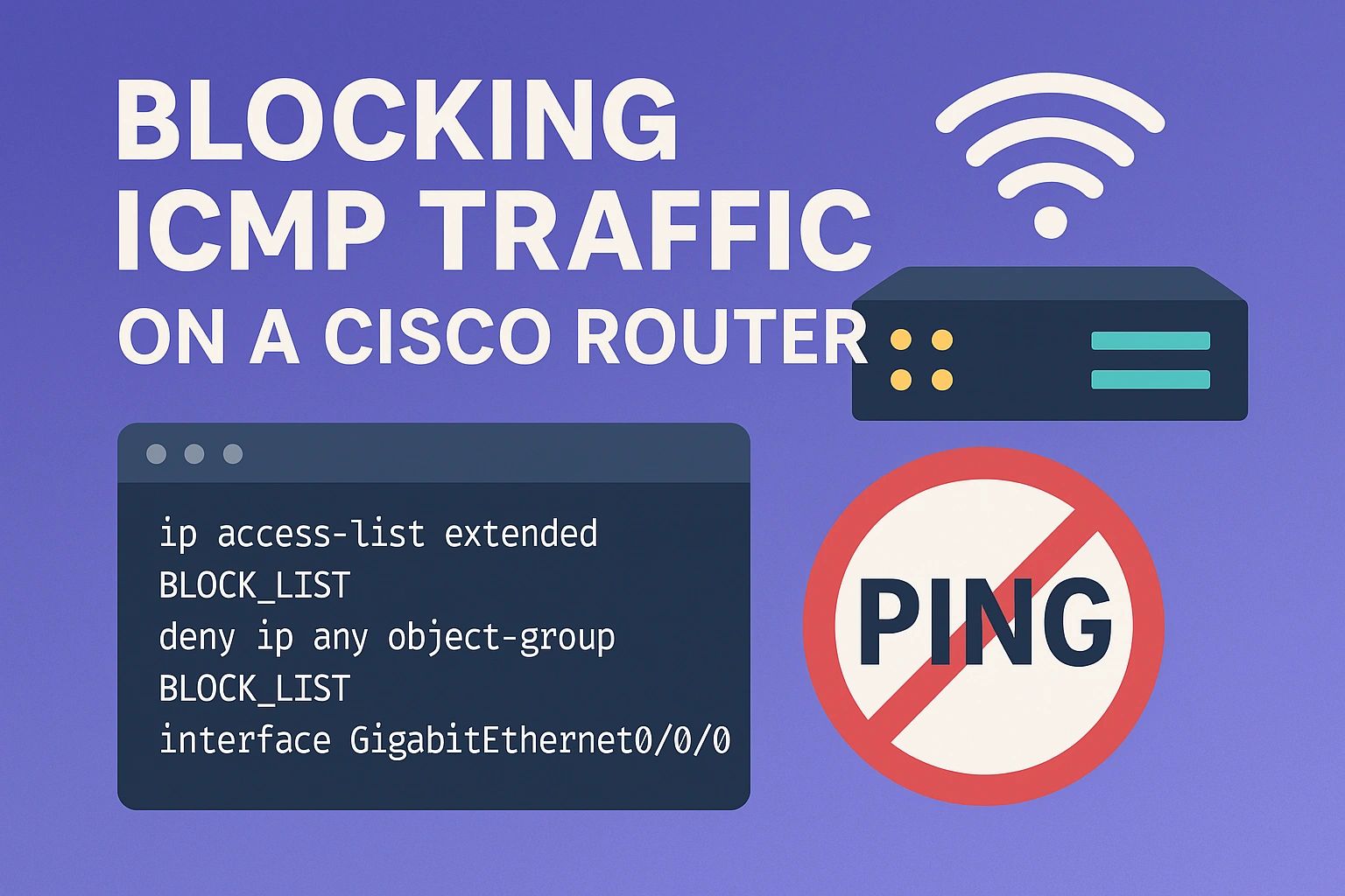 How to Block ICMP Traffic on a Cisco Router Using ACLs